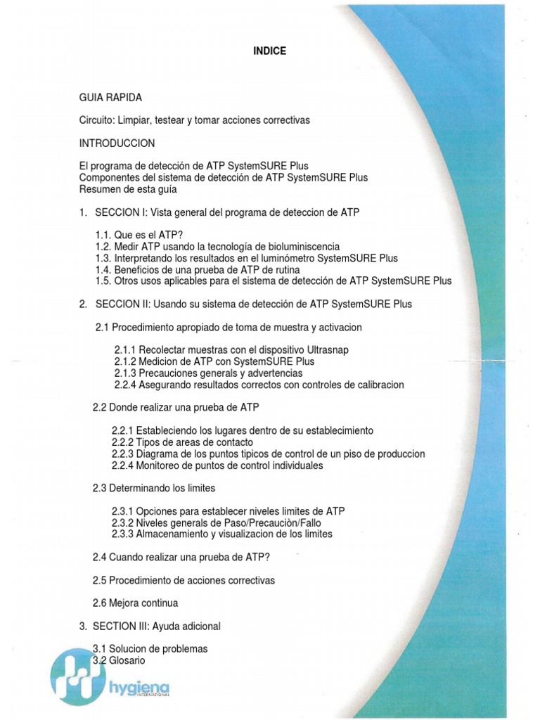 SystemSURE Plus Hygiene Guide Espanol 2 PDF | PDF | Trifosfato de ...