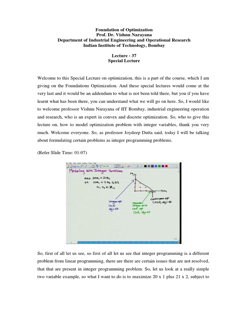 Lec 37 Pdf Mathematical Optimization Linear Programming 
