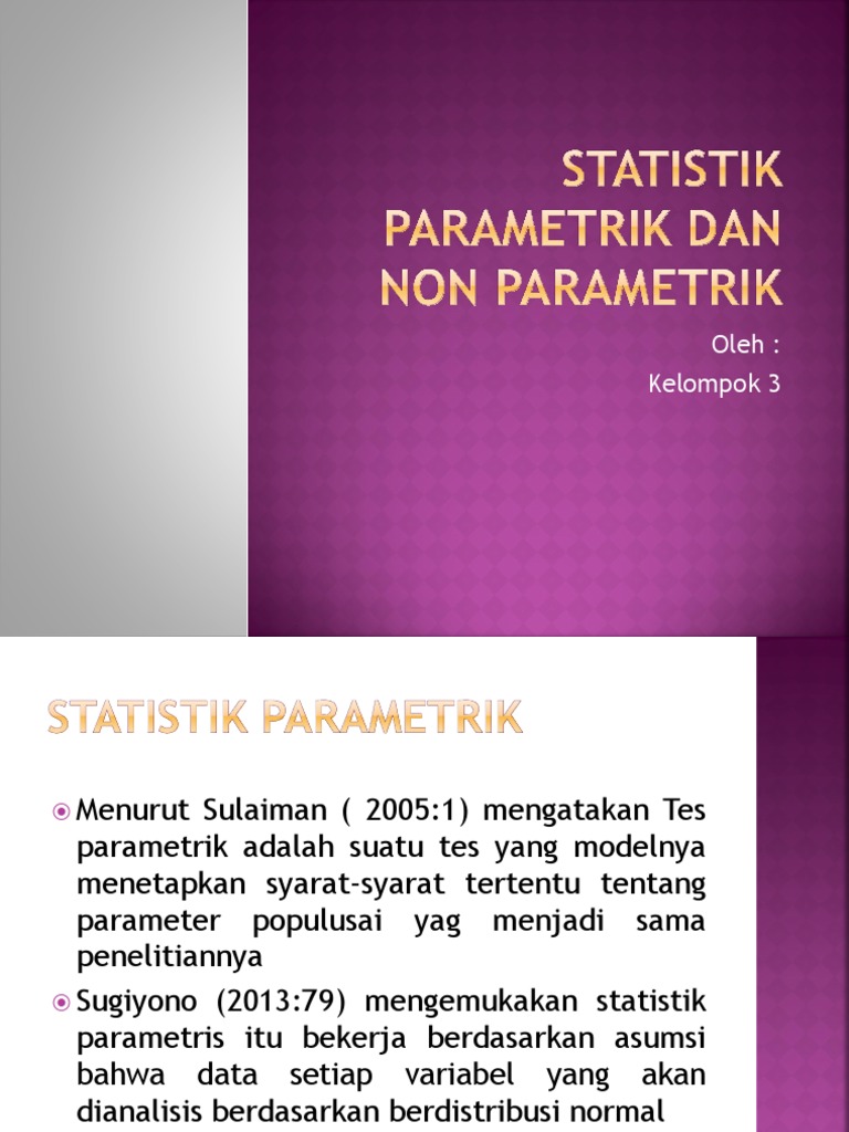 K-3 Statistik Parametrik Dan Non Parametrik | PDF