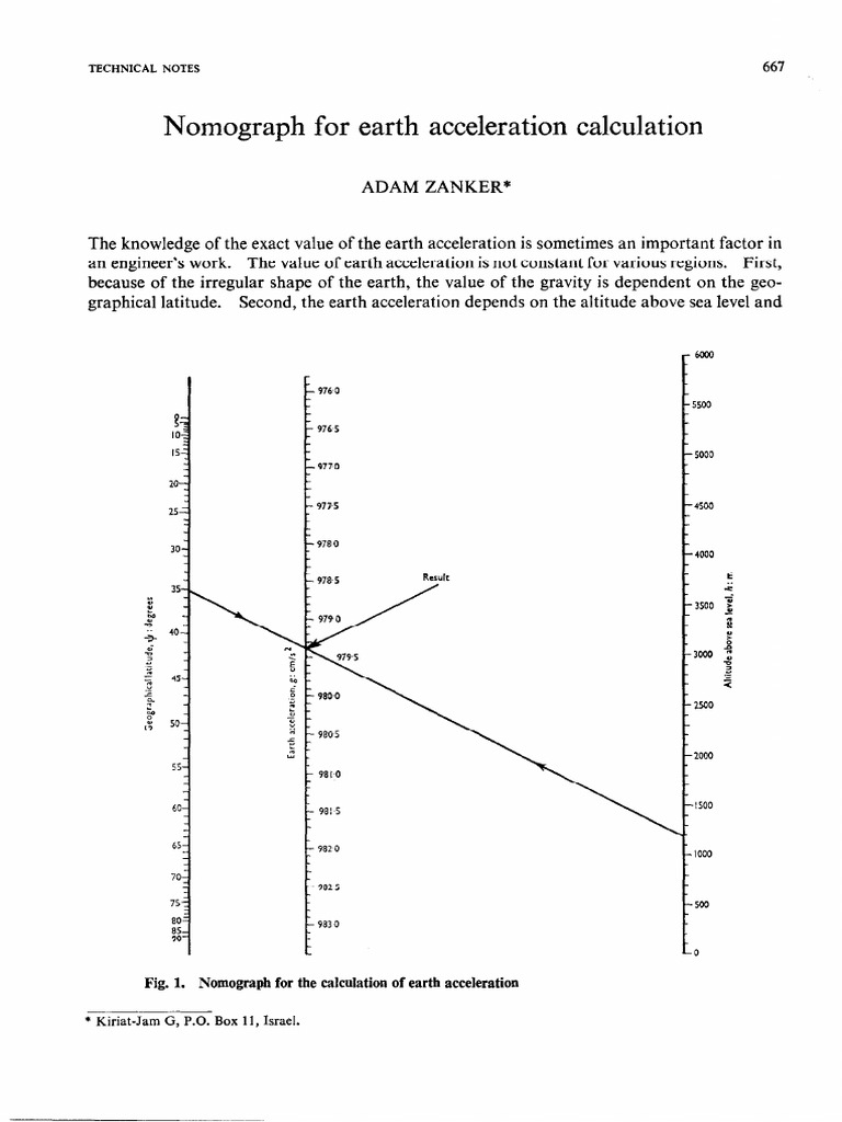 Nomograph For Earth Acceleration Calculation | PDF | Latitude | Force
