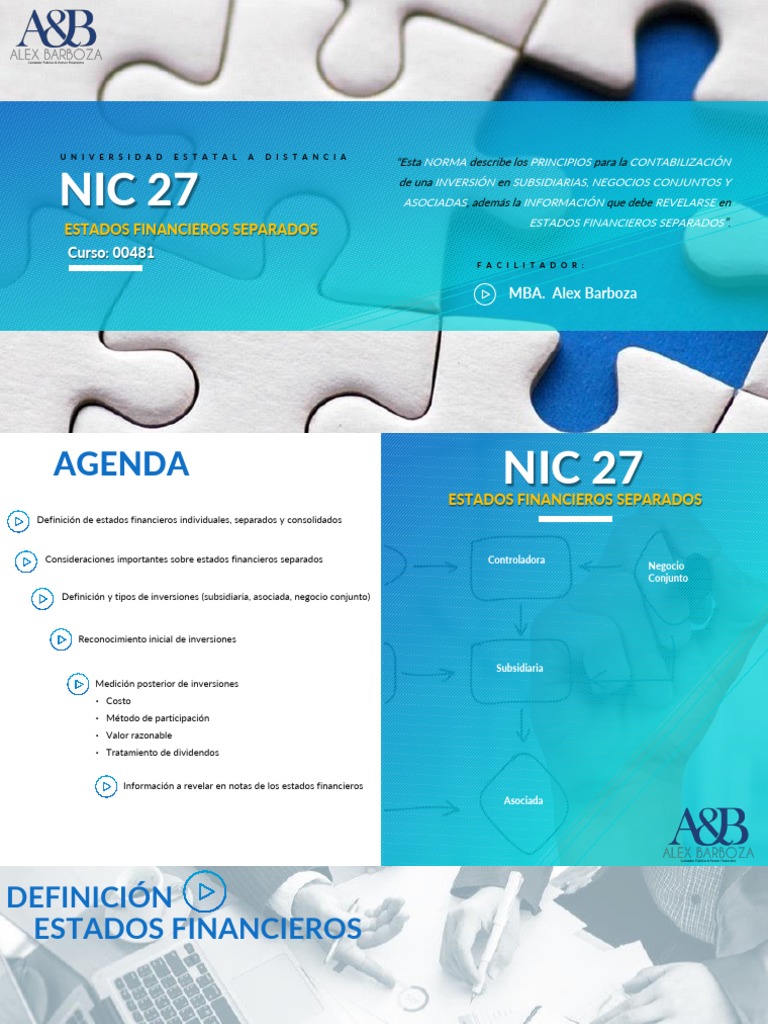 Presentación - NIC 27 - Estados Financieros Separados | PDF | normas ...