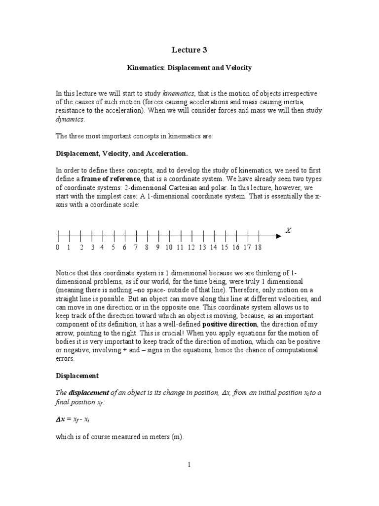 Kinematics: Displacement and Velocity: Dynamics | PDF | Euclidean Vector | Velocity