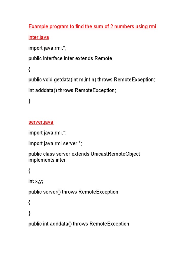 Rmi Programs | PDF | Java (Programming Language) | Areas Of Computer ...