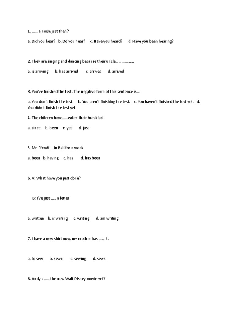 Soal Latihan Present Perfect | PDF
