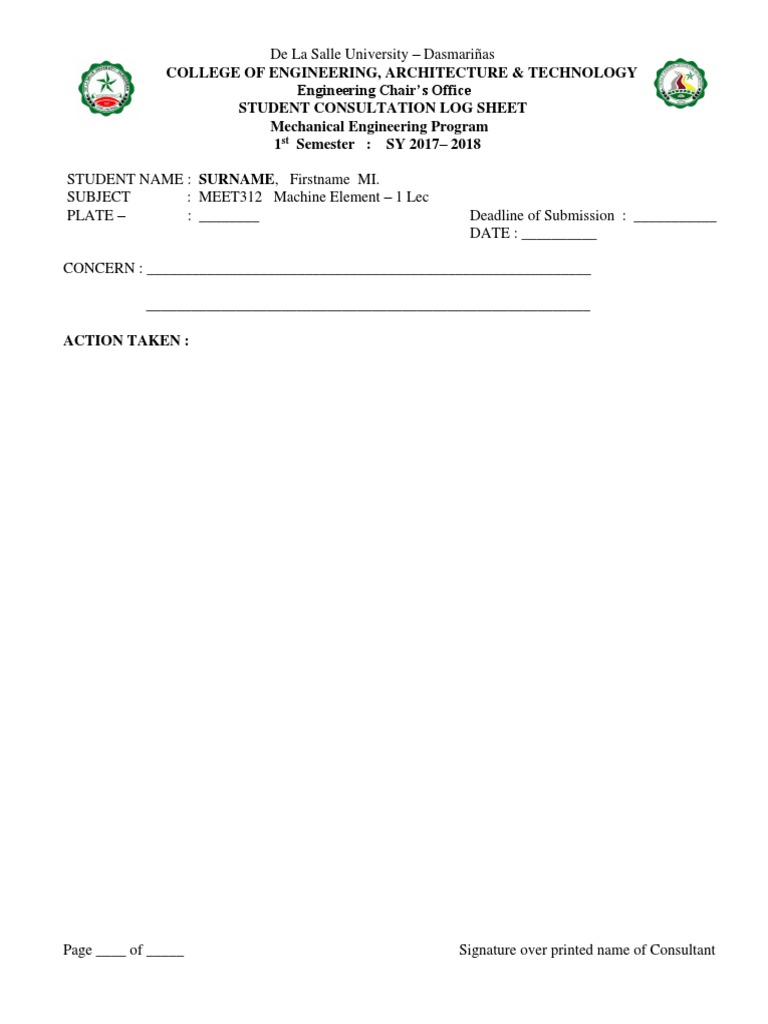 0 Student Consultation Form R08.19.17 | PDF