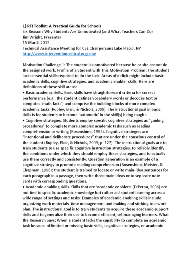 1) RTI Toolkit: A Practical Guide For Schools | PDF | Reinforcement ...
