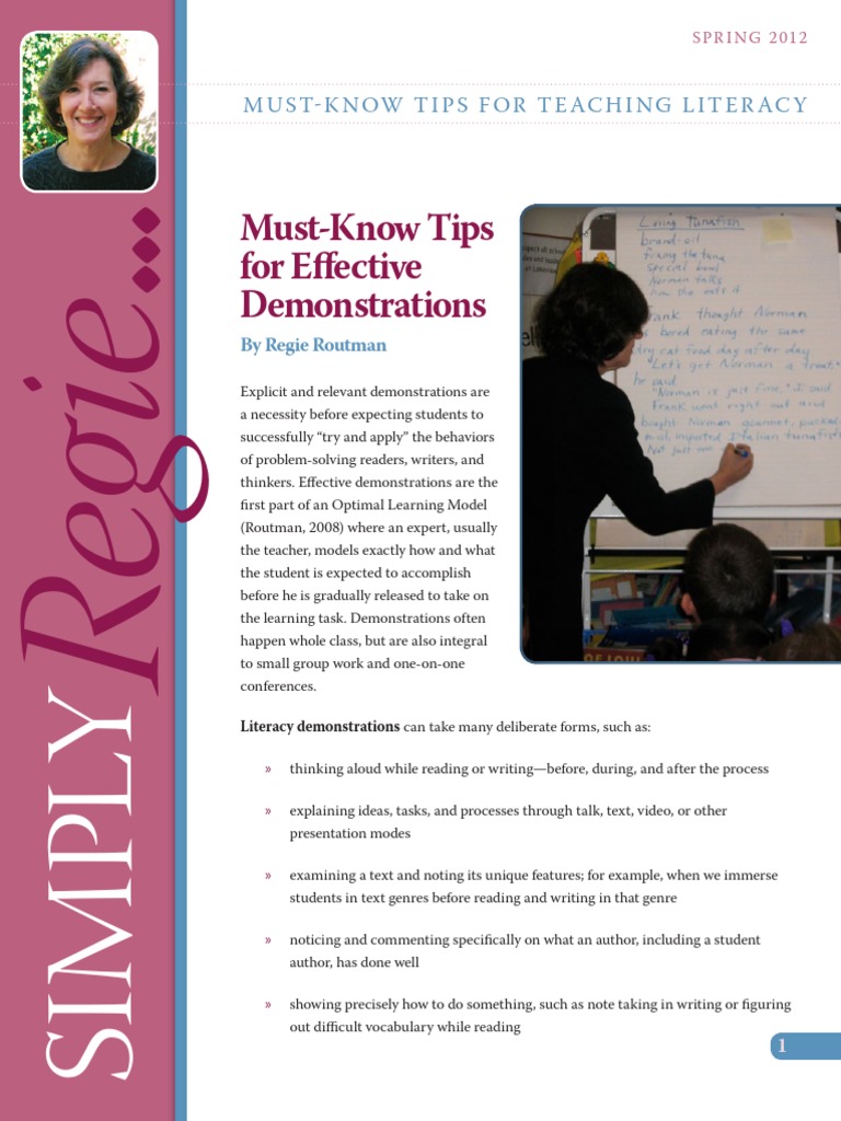 Tips For Effective Demonstrations | PDF | Literacy | Learning
