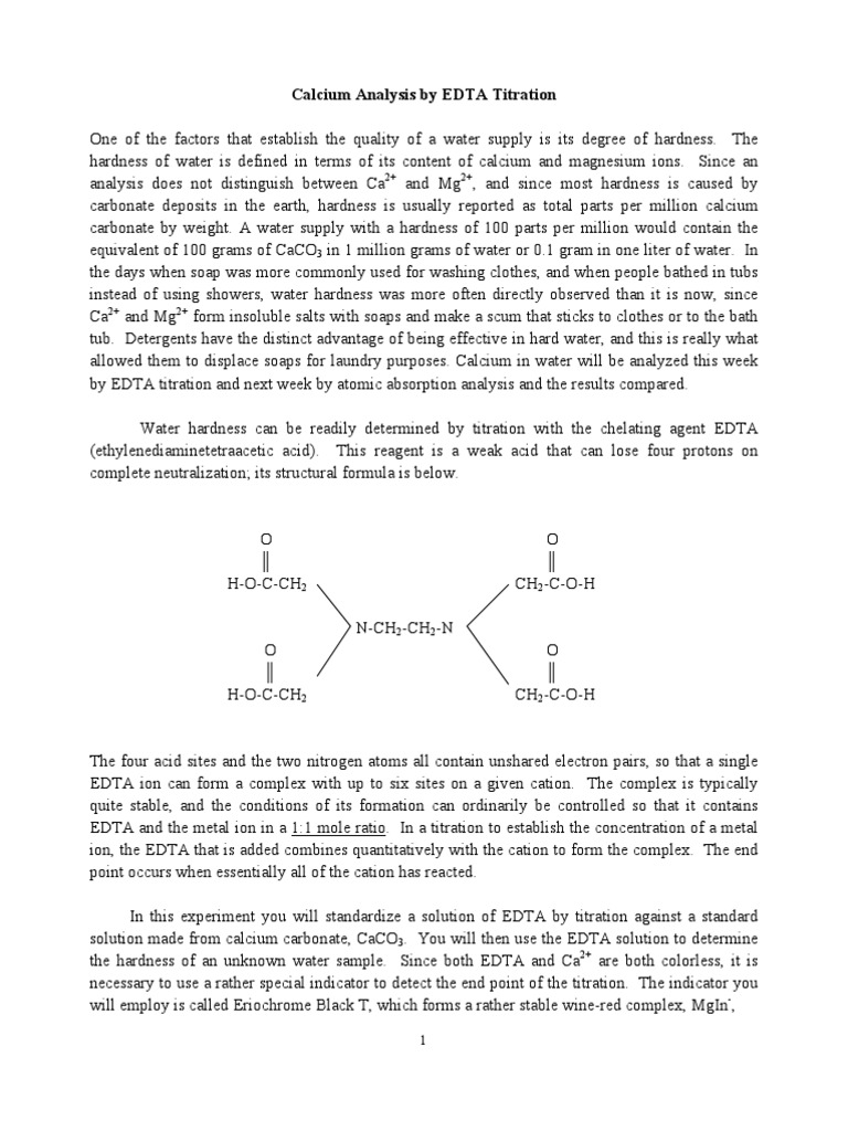 Calcium Analysis EDTA Titration | Titration ...