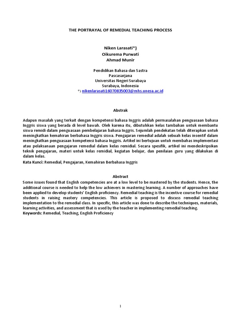 Prosiding Jurnal Remedial Teaching | PDF | Teachers | Teaching