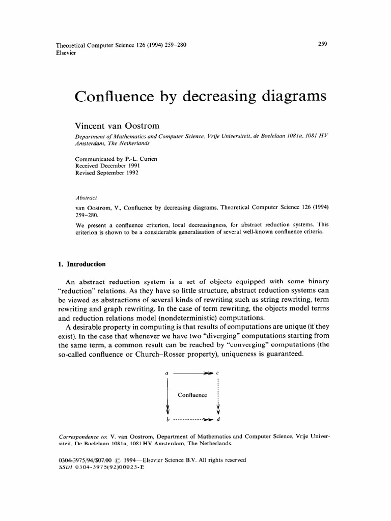Confluence by Decreasing Diagrams: Vincent Van Oostrom | PDF | Metalogic | Mathematical Logic