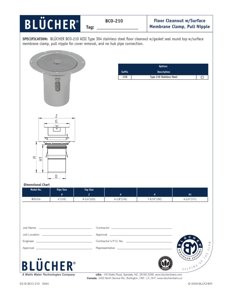 BCO-210 Specification Sheet | PDF