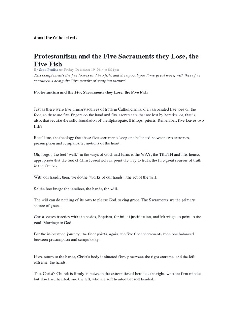 About The Catholic Texts | PDF | Sola Fide | Grace In Christianity