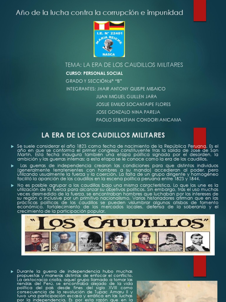 La Era de Los Caudillos Militares | PDF | Perú | España