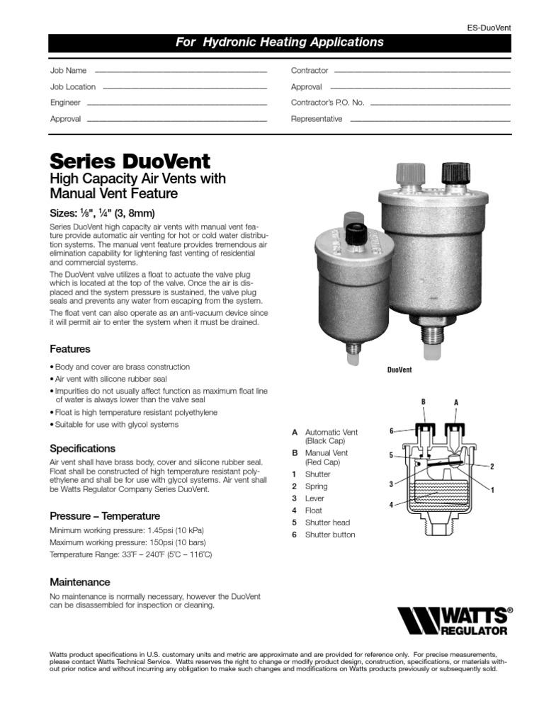Series Duovent: High Capacity Air Vents With Manual Vent Feature ...
