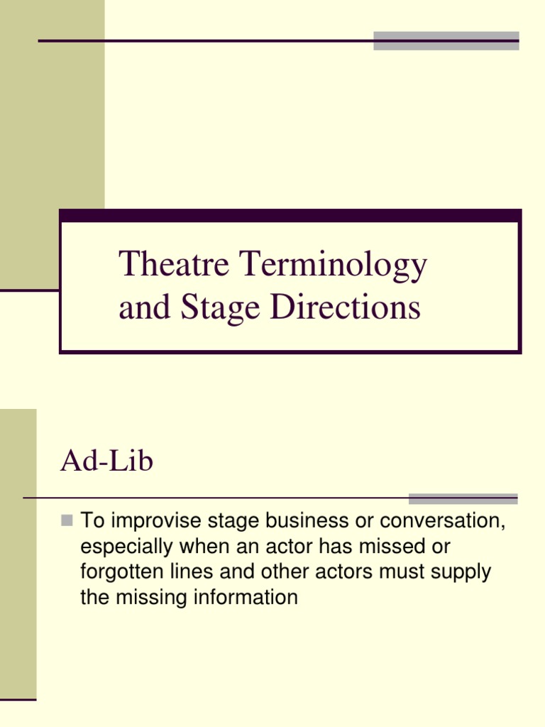 Theatre Terminology and Stage Directions | PDF | Concert Dance ...