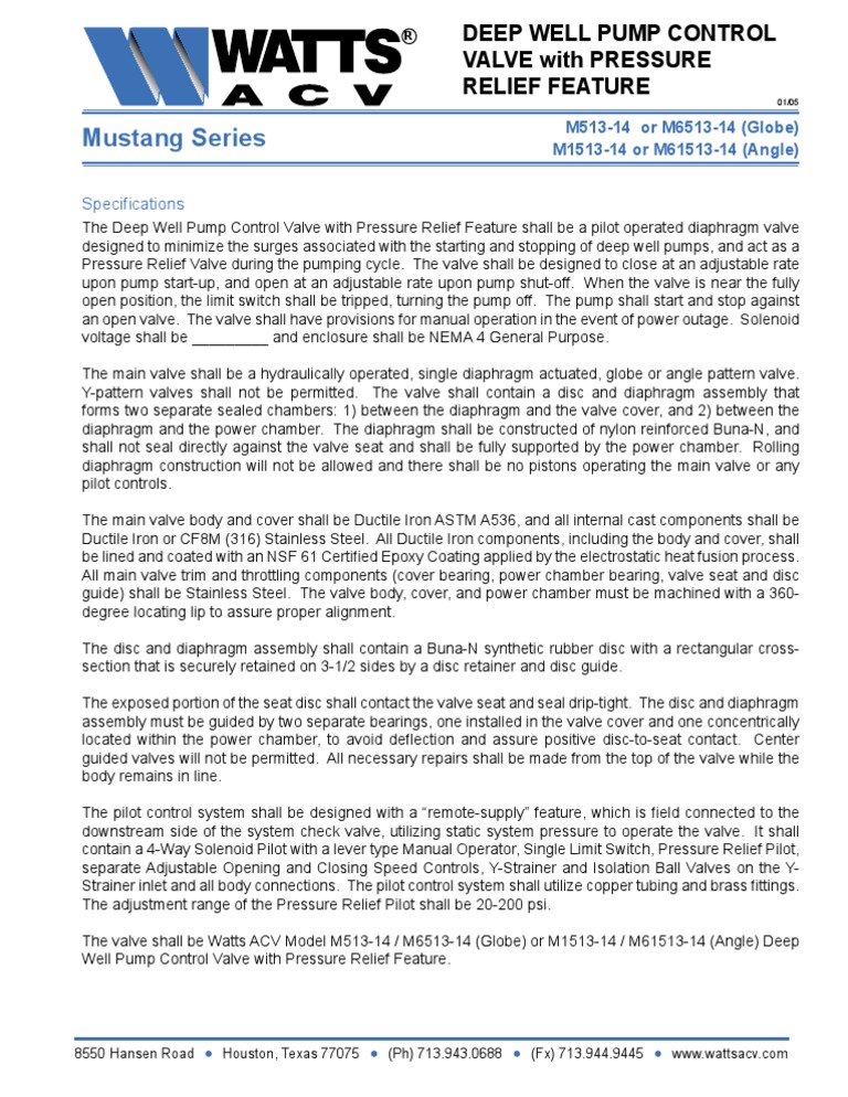 Mustang Series M513-14 or M6513-14 (Globe), M1513-14 or M61513-14 ...