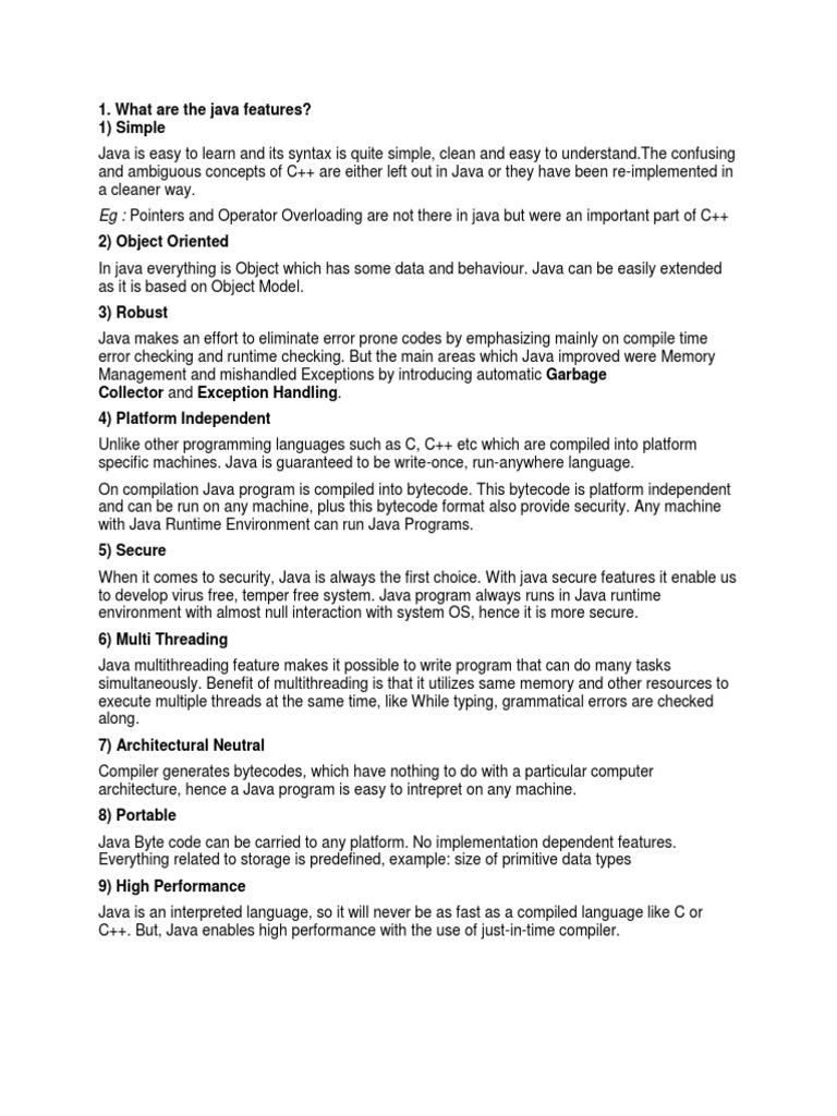 Java Questions Pdf Java Virtual Machine Class Computer Programming
