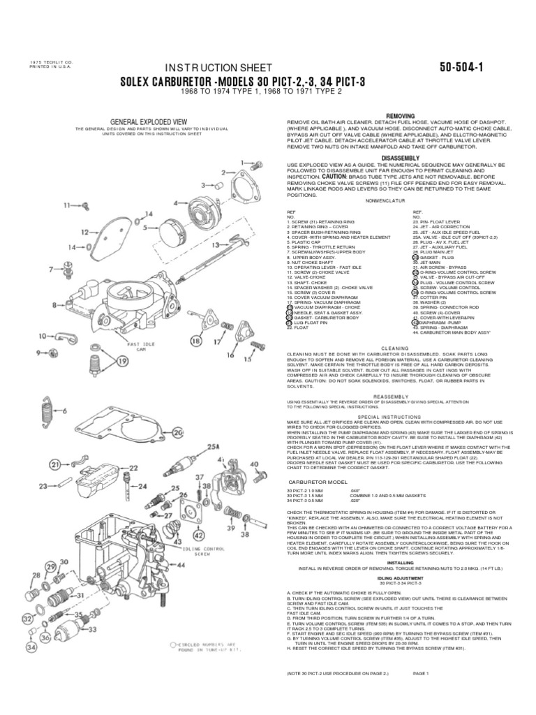 Solex Carburetor Guide | PDF | Carburetor | Throttle