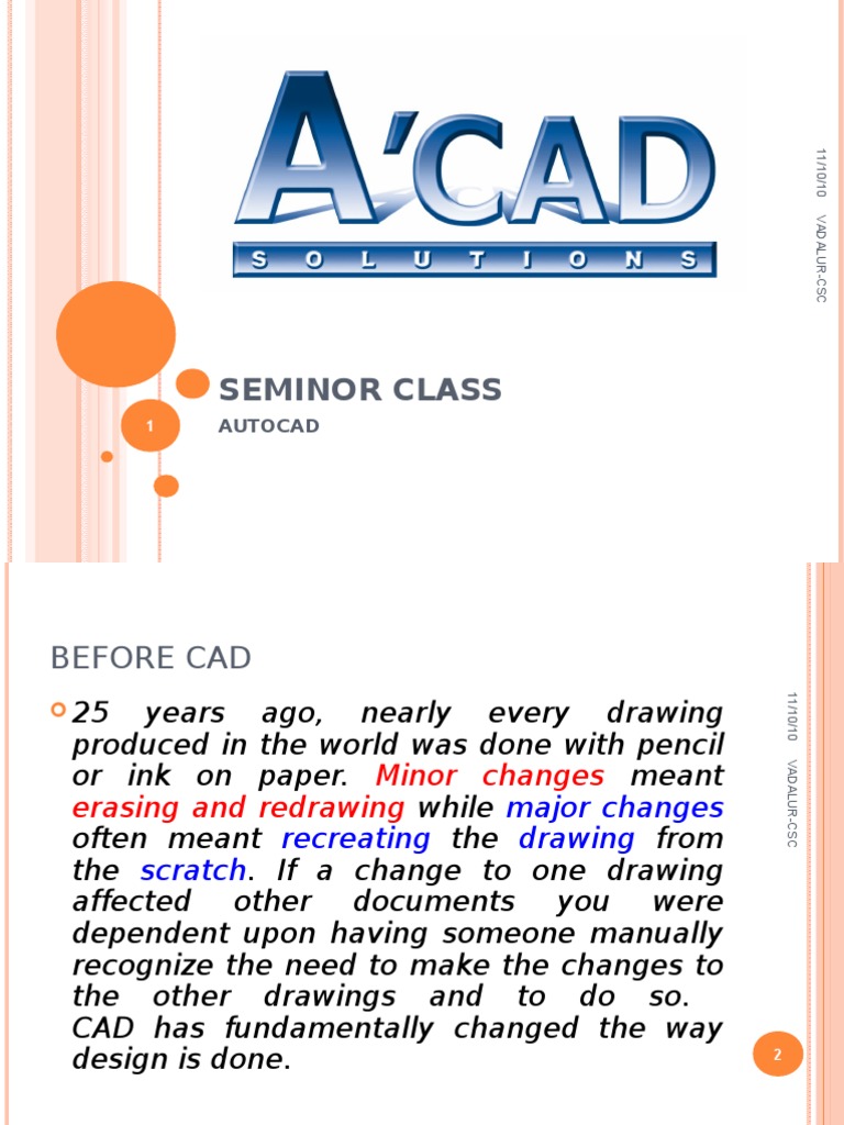 Seminor Class | PDF | Auto Cad | Computing