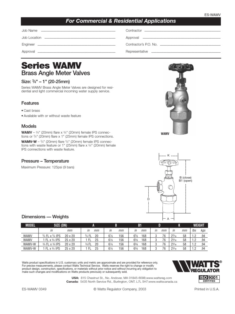 Series WAMV Specification Sheet | PDF | Business