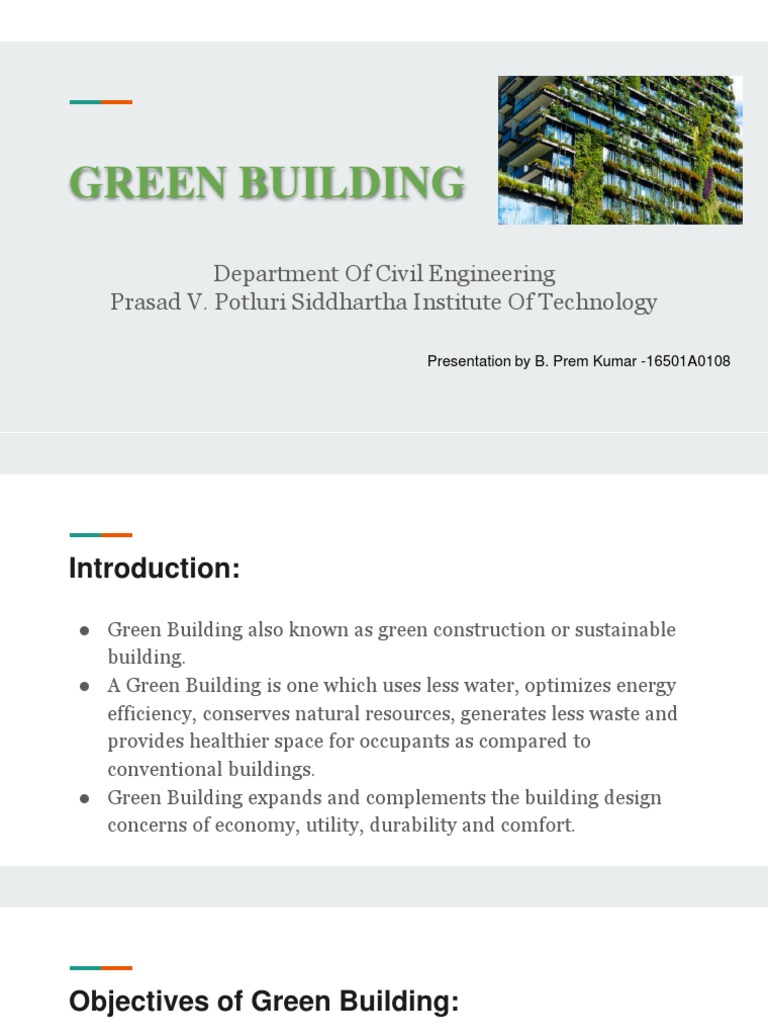 Green Building: Department of Civil Engineering Prasad V. Potluri ...
