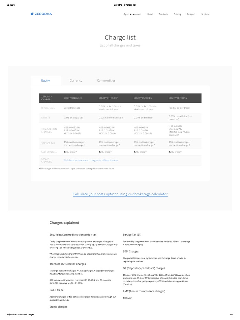 Charge List: List of All Charges and Taxes | PDF | Financial Markets ...