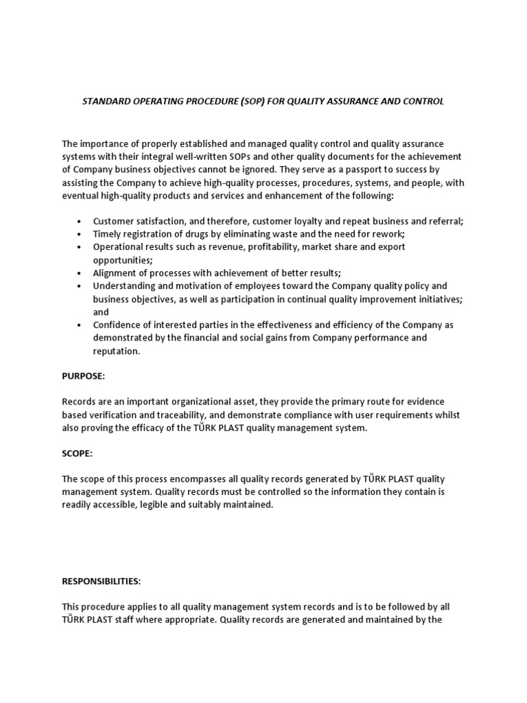 Sop QC 04 | PDF | Quality Management | Business