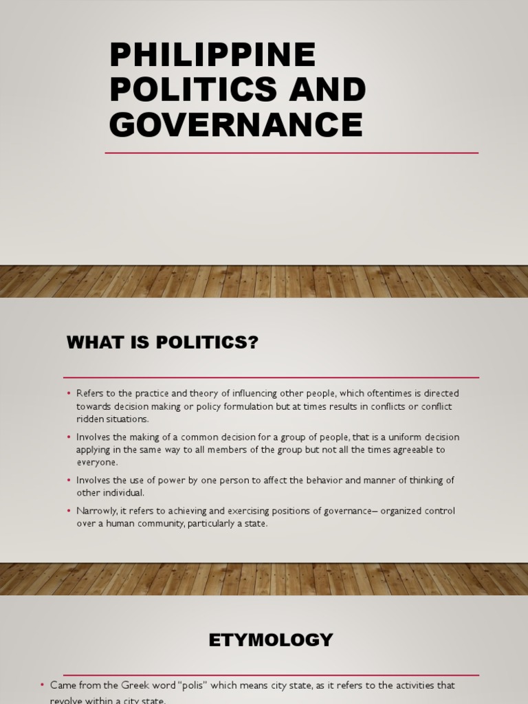 Understanding Philippine Politics & Governance | PDF | Political ...