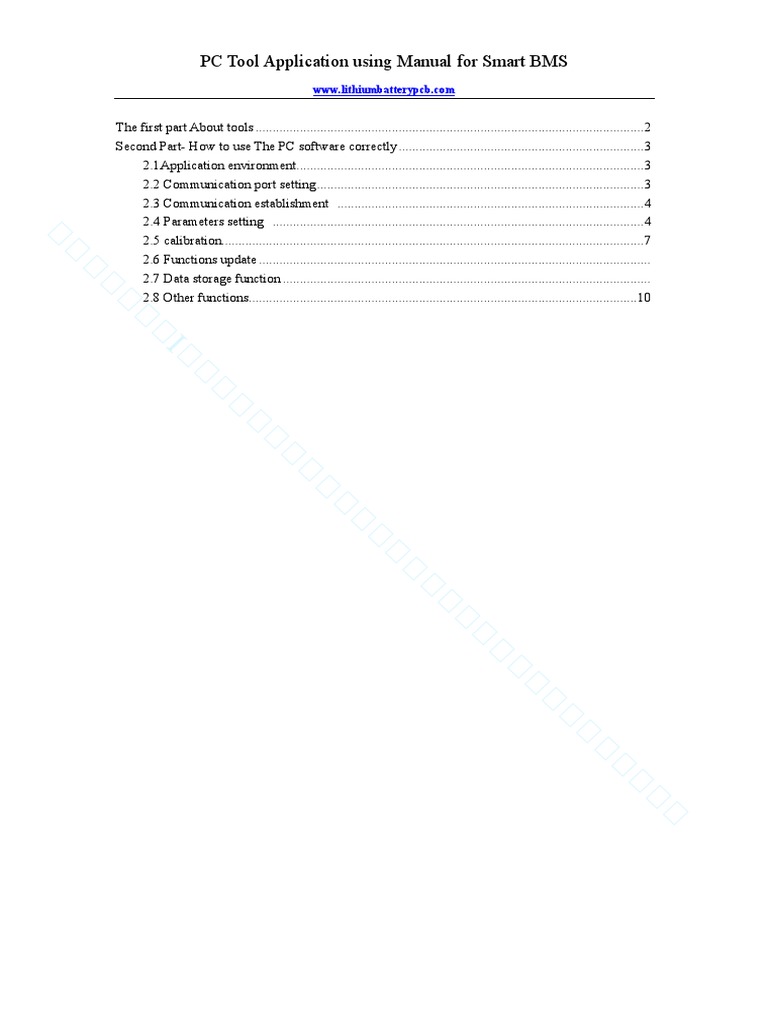 PC Tool Manual for Smart BMS | PDF | Microsoft Windows | Calibration