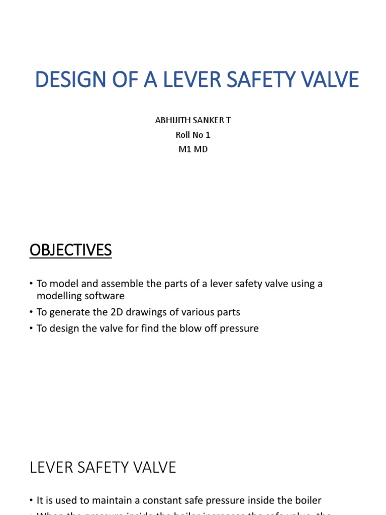 Design of A Lever Safety Valve | PDF | Lever | Valve