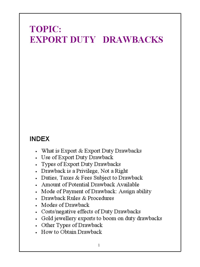 Export Duty Drawback | PDF | Exports | Customs