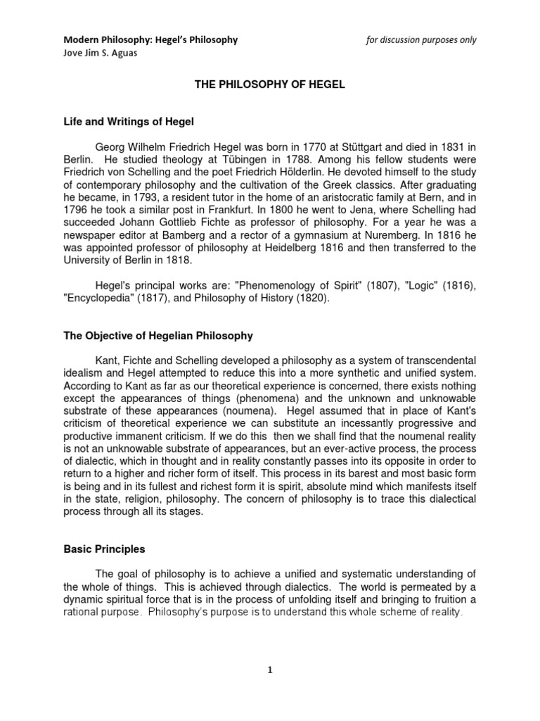 Hegel Philosophy Full | PDF | Georg Wilhelm Friedrich Hegel ...