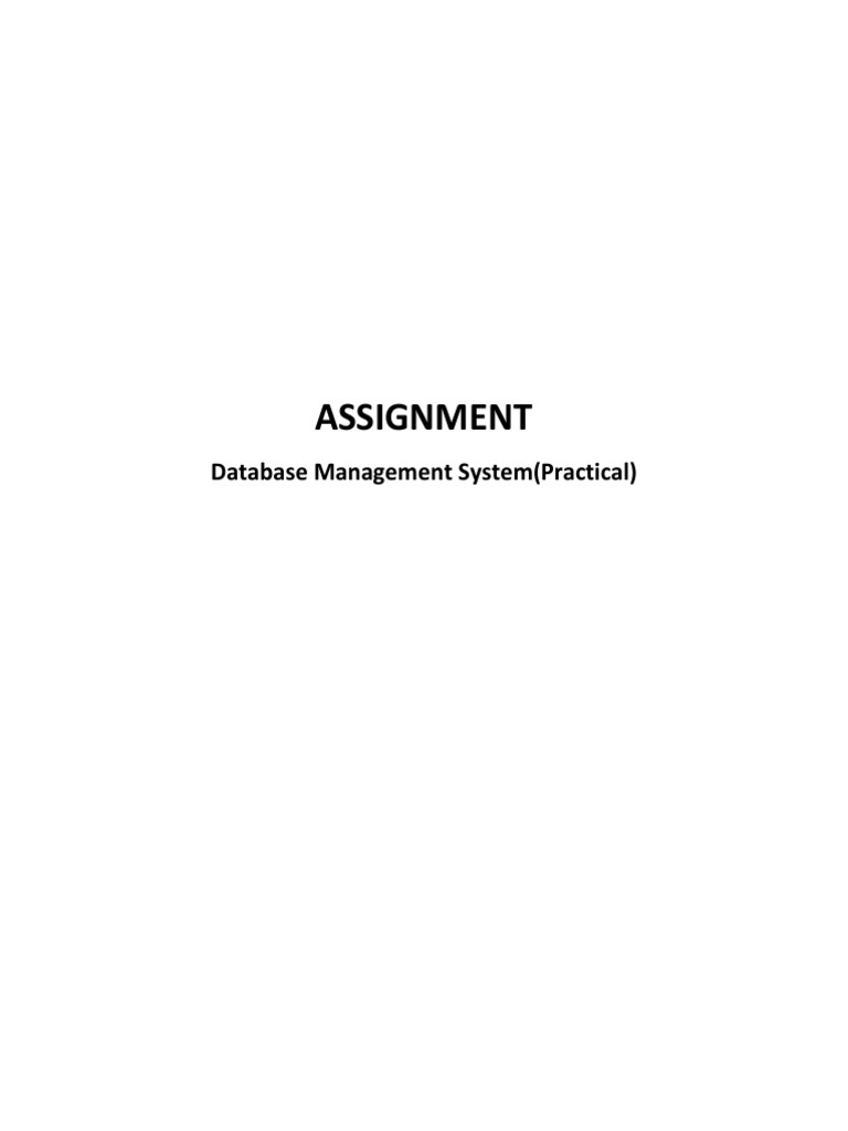 Assignment: Database Management System (Practical) | PDF