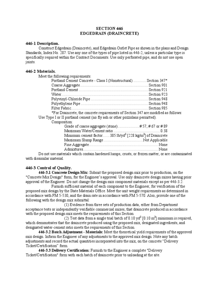 Edgedrain (Draincrete) | PDF | Concrete | Cement