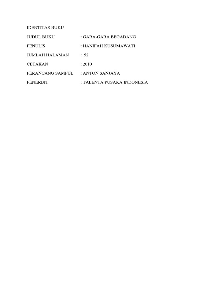 Identitas Buku | PDF
