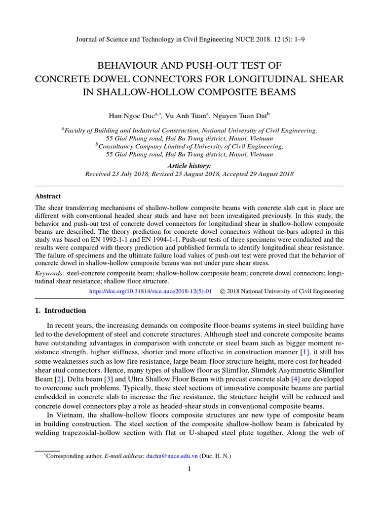 Behaviour and Push-Out Test of Concrete Dowel Connectors For ...