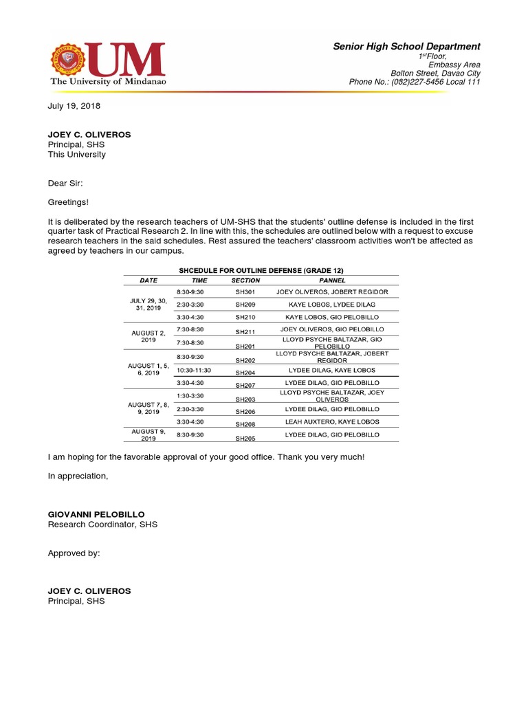 Outline Defense 2019 Sched 2019 | PDF