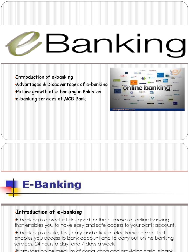 Introduction of E-Banking Advantages & Disadvantages of E-Banking ...