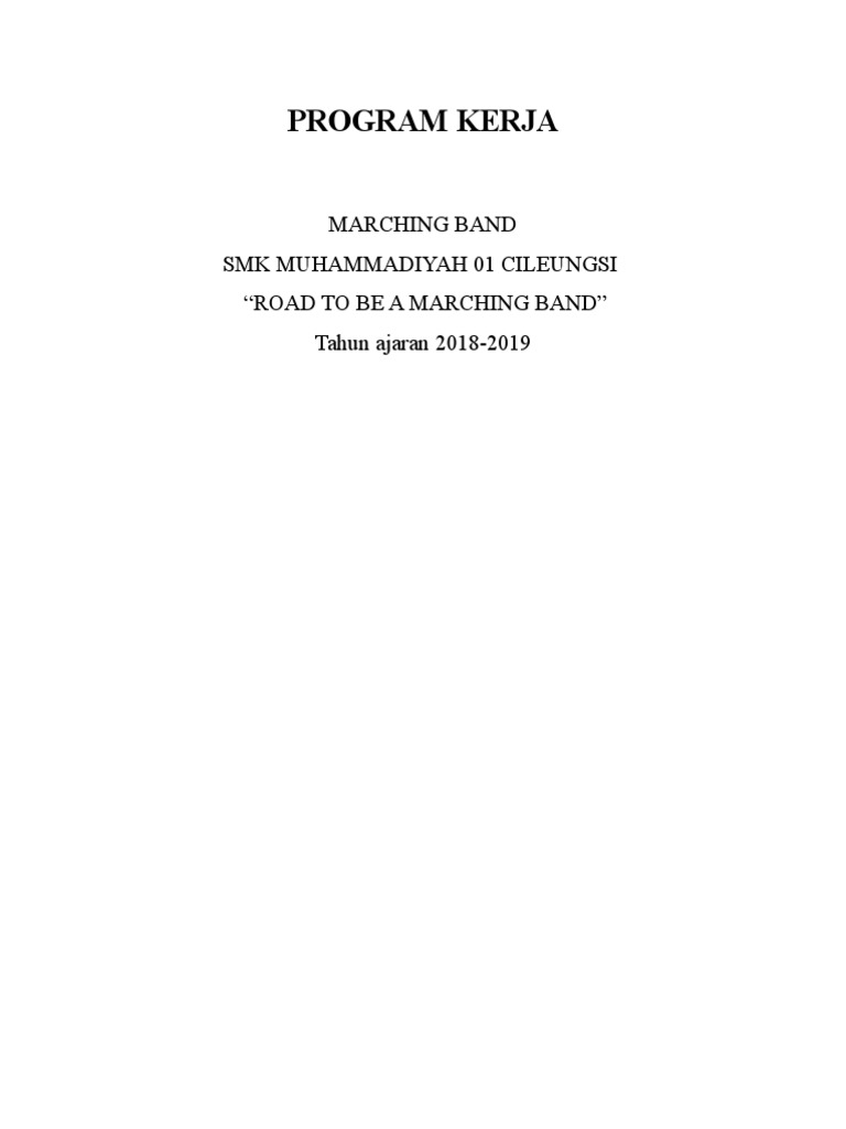 Program Kerja Ekstrakurikuler Marching Band | PDF