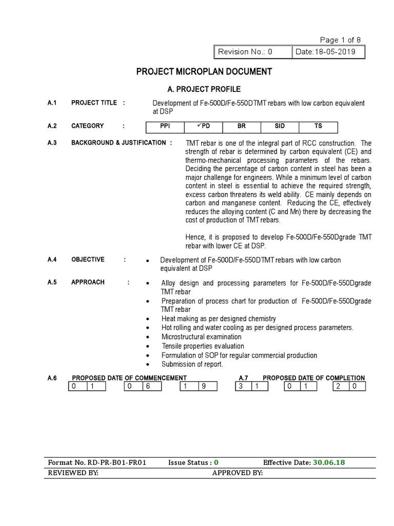 Project Microplan Document | PDF | Steel | Metals