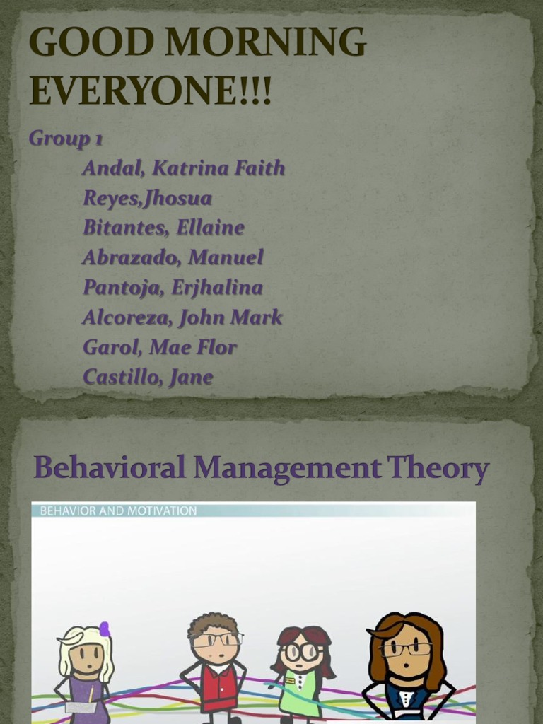 Behavioral Management Theory 1 | PDF | Motivation | Motivational