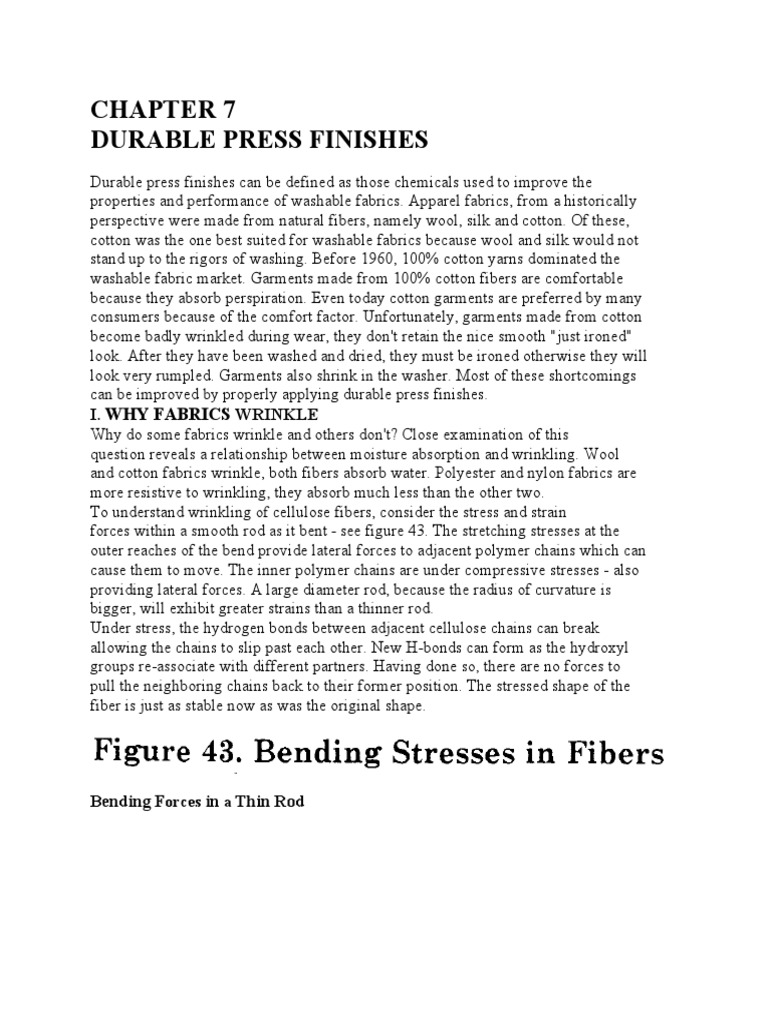 Durable Press Finishes Explained | PDF | Formaldehyde | Cross Link