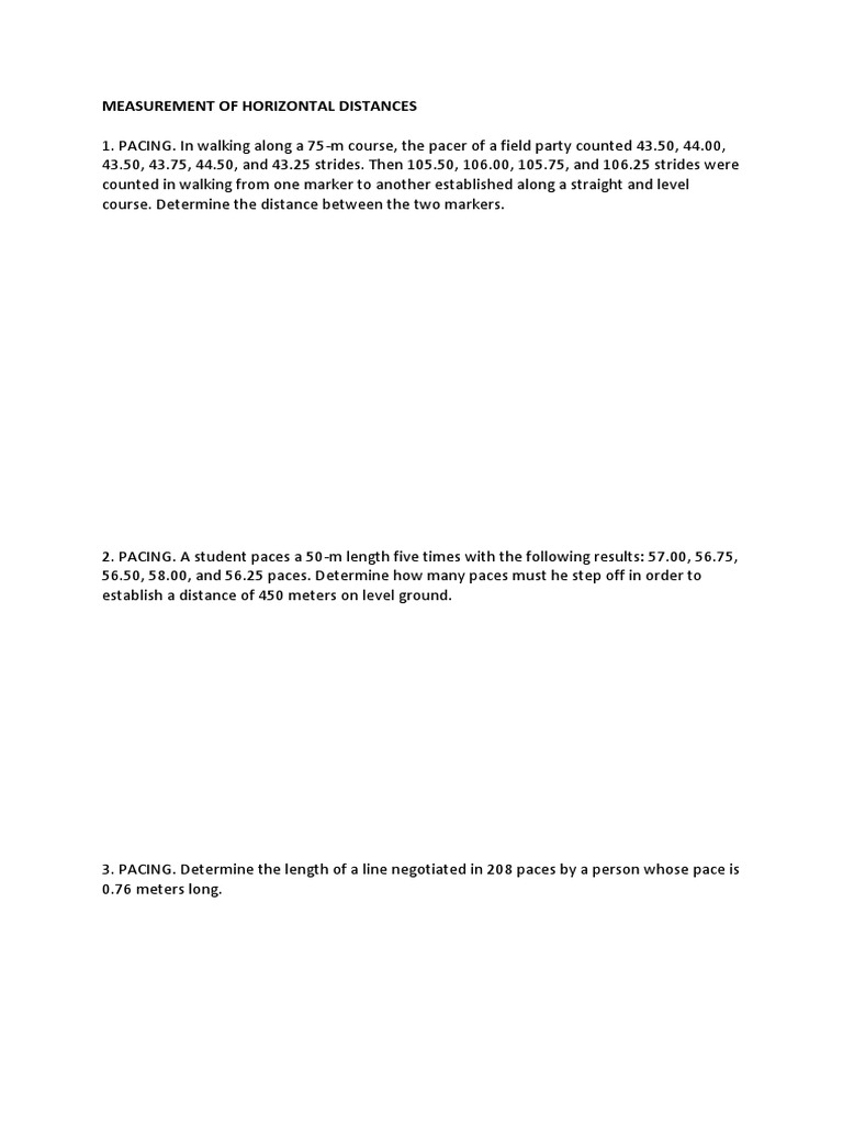 MEASURING HORIZONTAL DISTANCES | PDF | Metre | Triangle