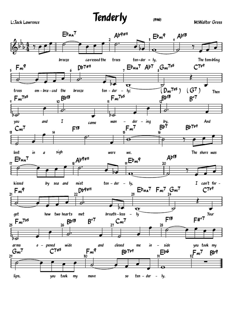 Tenderly Eb Concert | PDF
