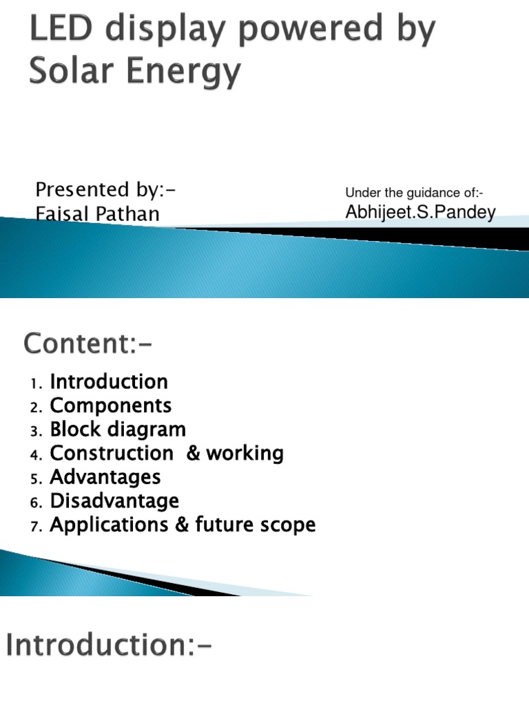 Solar Powered LED Display Using LDR Sensor | PDF | Bipolar Junction ...