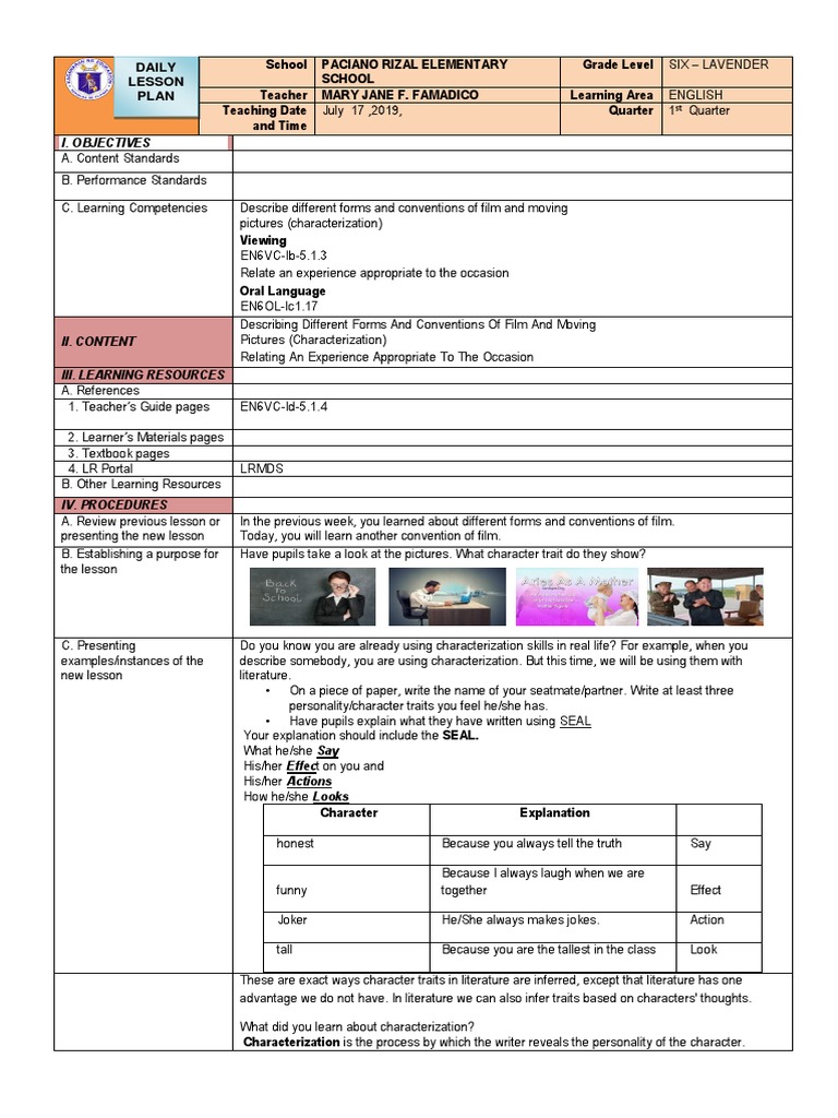 Understanding Film Characterization | PDF | Teachers | Animation