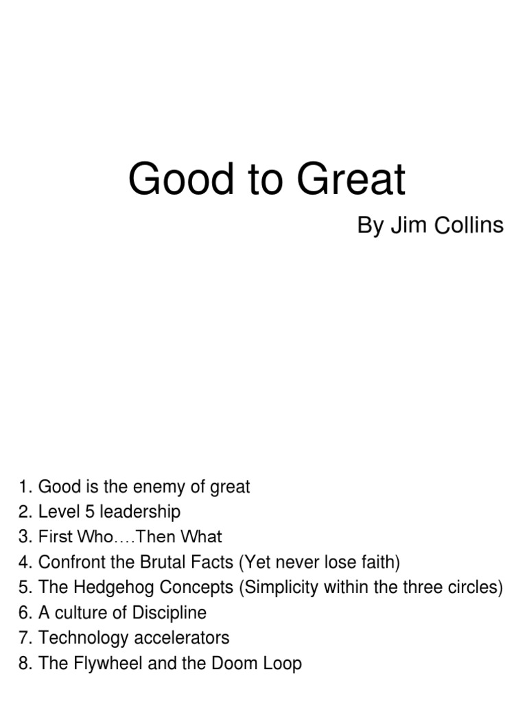 Good To Great: by Jim Collins | PDF | Leadership