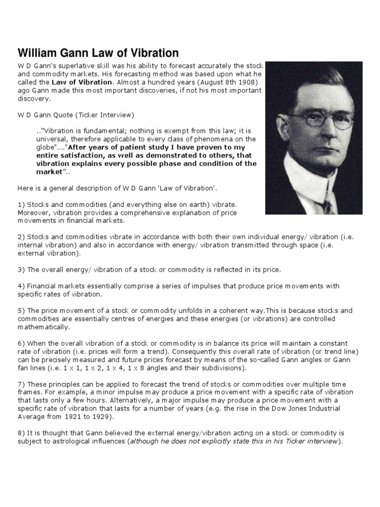 William Gann Law of Vibration | PDF | Stocks | Time