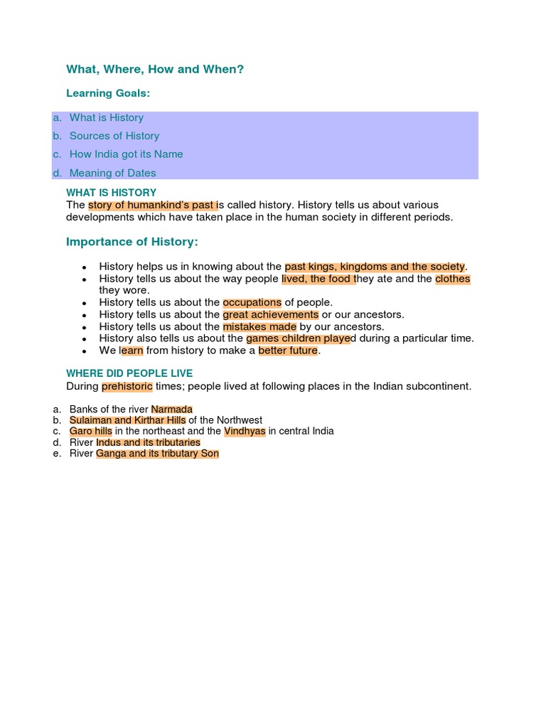 Class 6 History Our Past I | PDF | Stone Age | Anno Domini