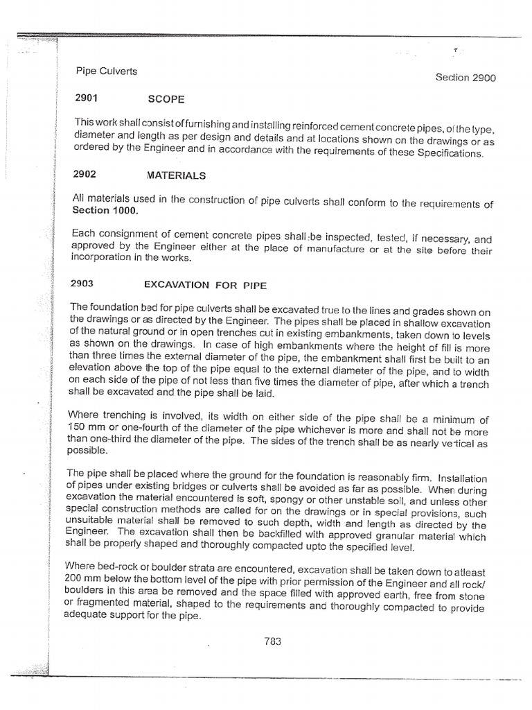 MORTH 5th Revision - Pipe Culverts | PDF